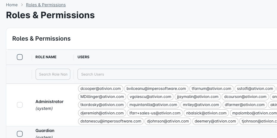 User/Role Management: Managing Visibility to All Classes – Ativion