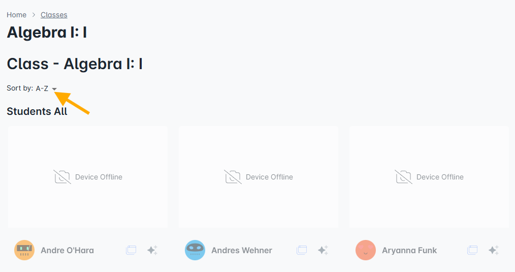 Classes: How to Sort Class View Tiles – Ativion