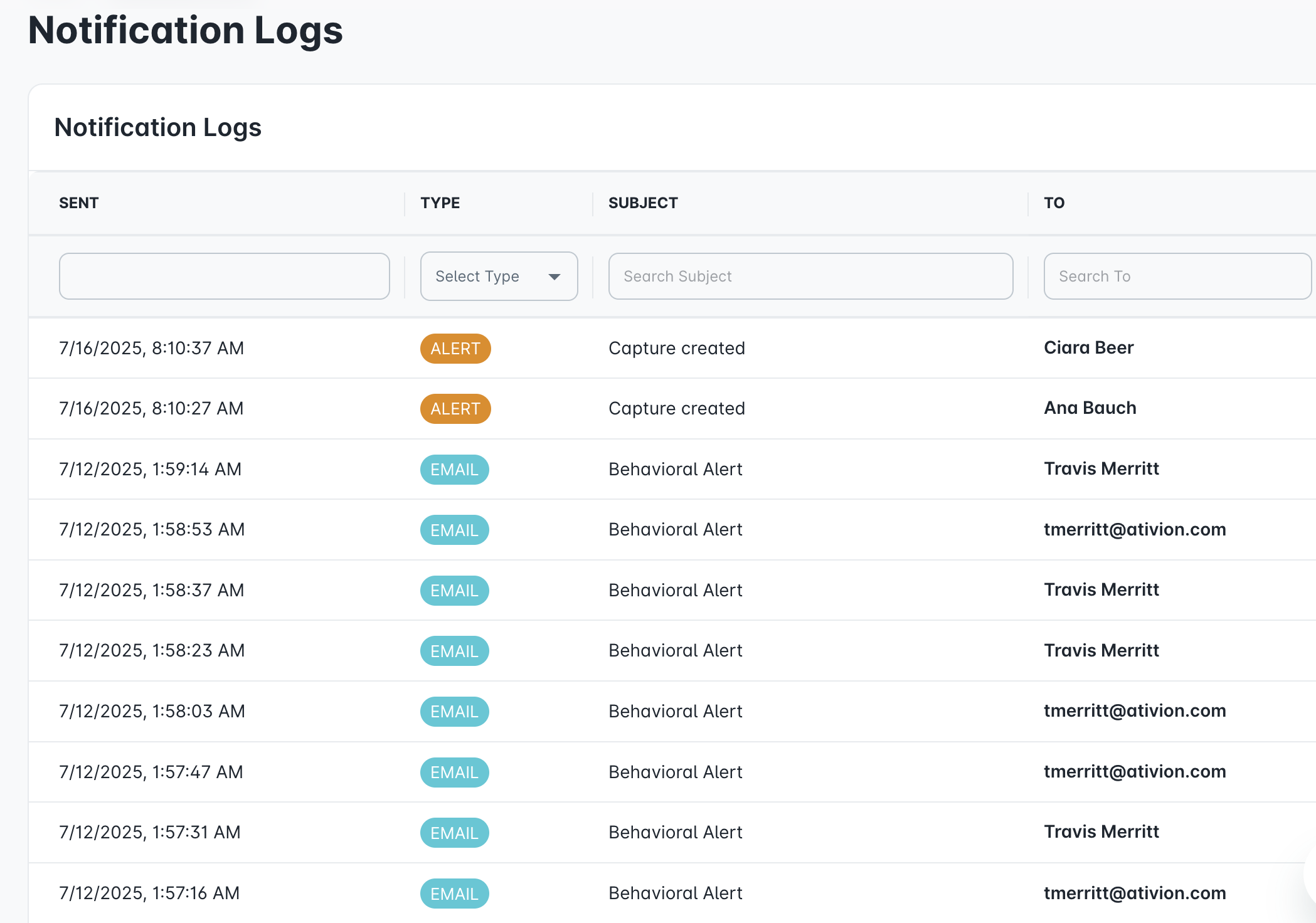 Workflows: Notification Logs – Ativion