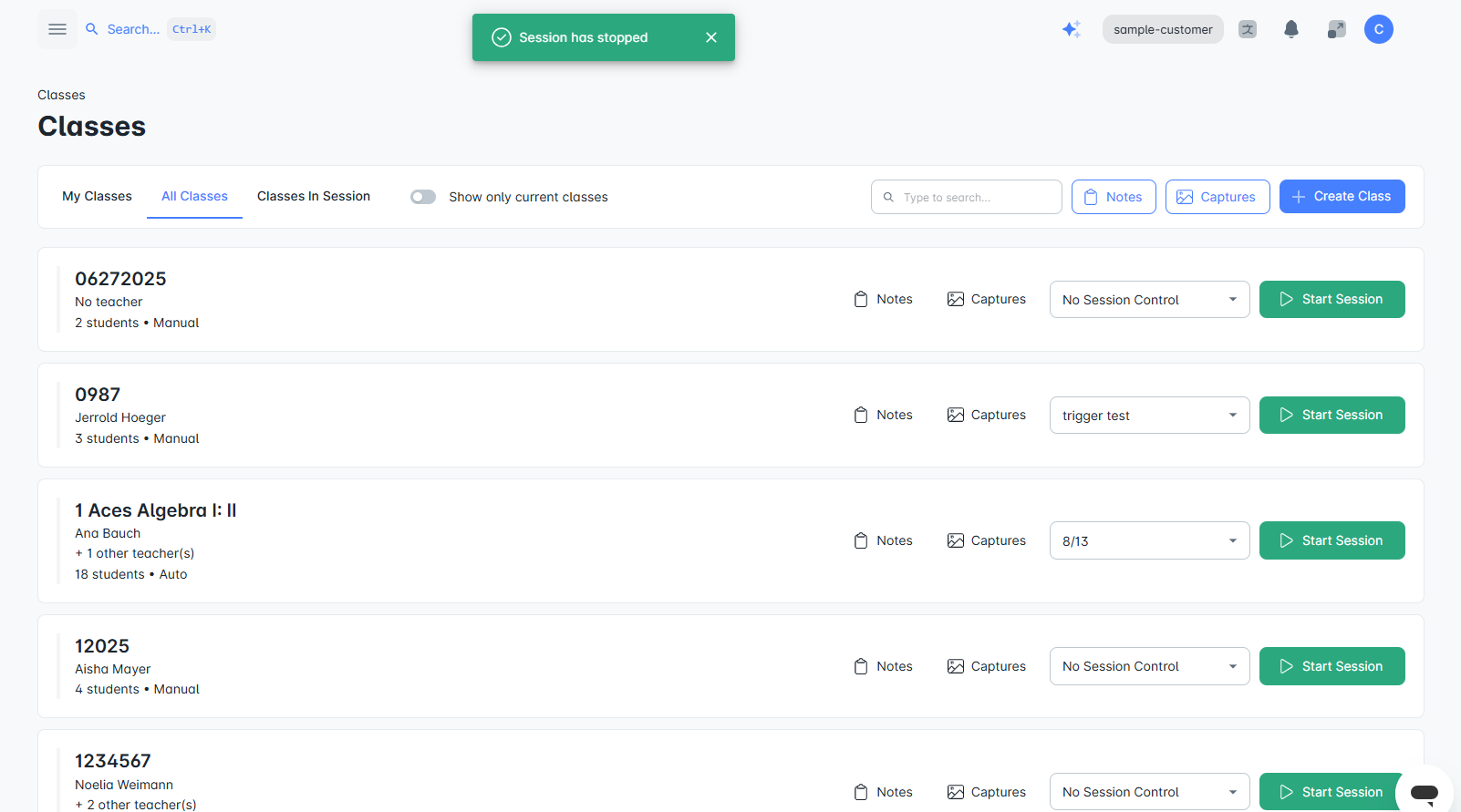 Classes: Starting and Stopping a Class – Ativion